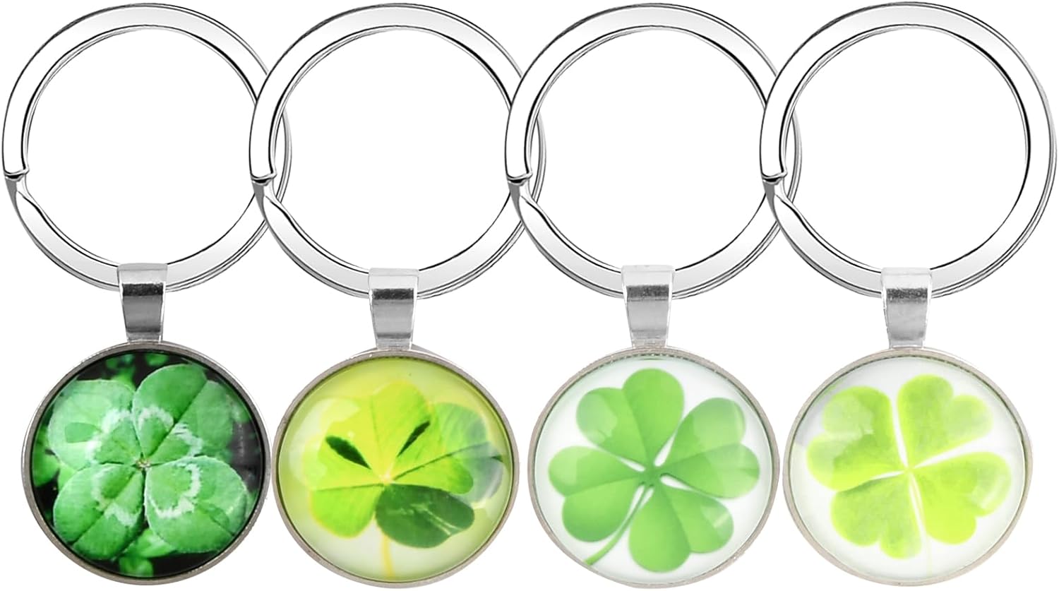 volumoon 4PCS Four Leaf Clover Keychain, Key Fob, Clovers Metal Lucky ...
