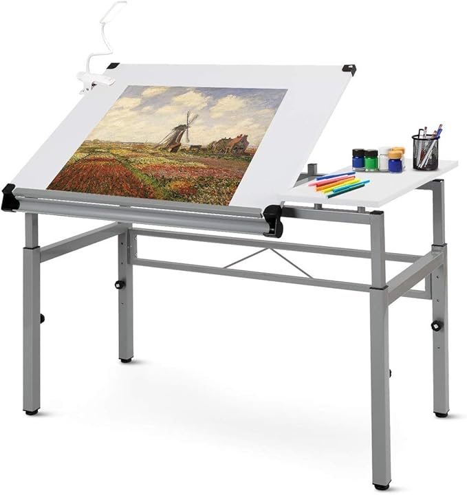 Amazon.com: Adjustable Art Craft Drawing Drafting Desk with Dual Top ...