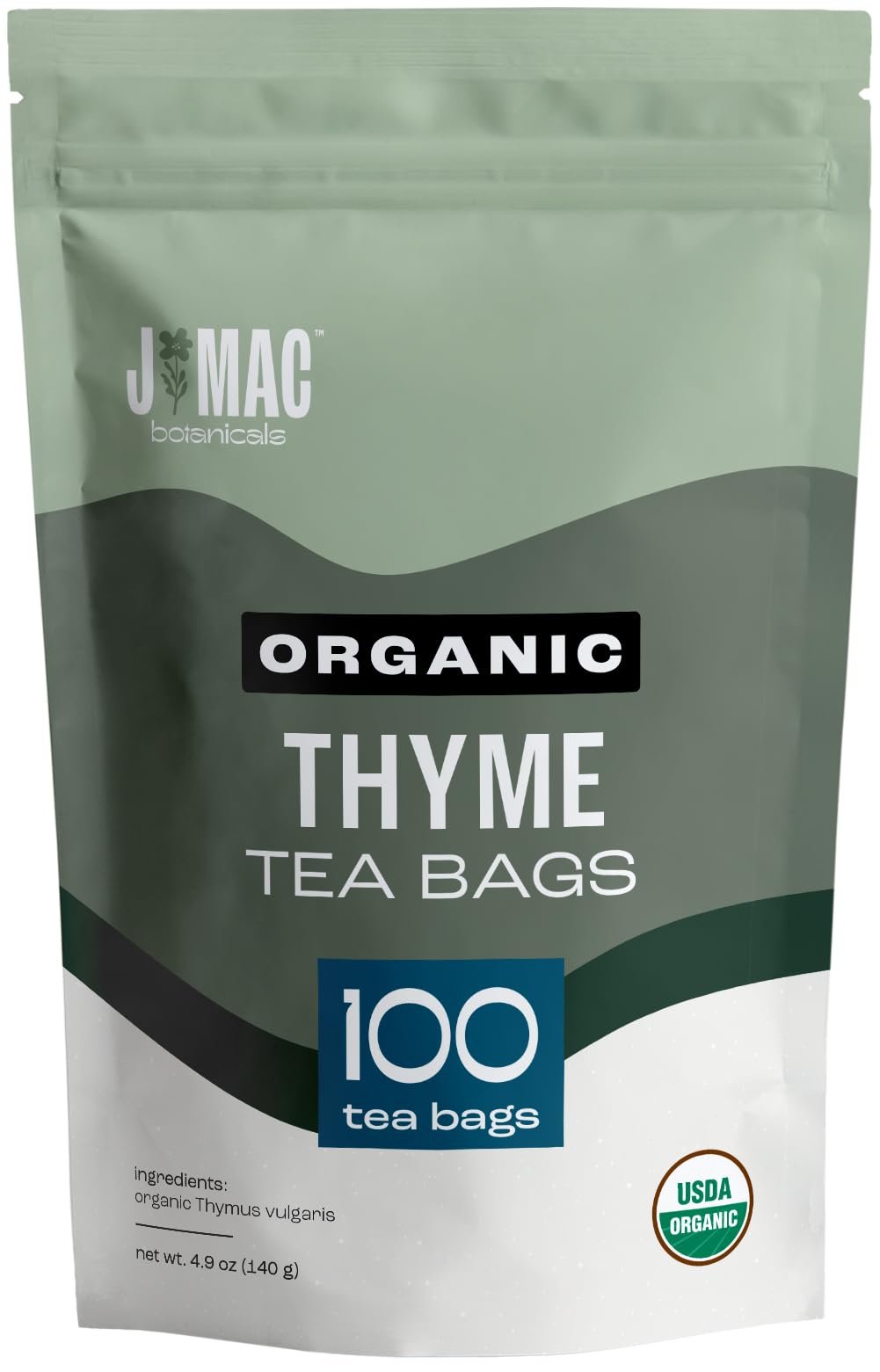 Amazon.com : J Mac Botanicals, Organic Thyme Leaf Tea (100 Tea Bags) Thyme Tea organic bags ...