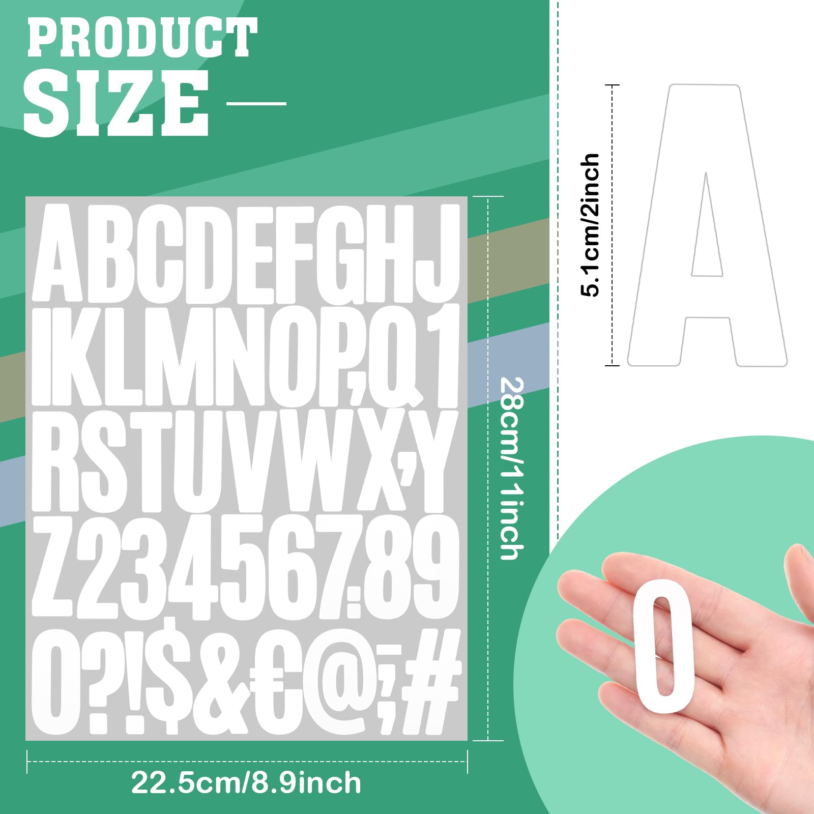 Snapklik.com : Qilery 32 Sheets 2 Inch Letter And Number Stickers Self ...