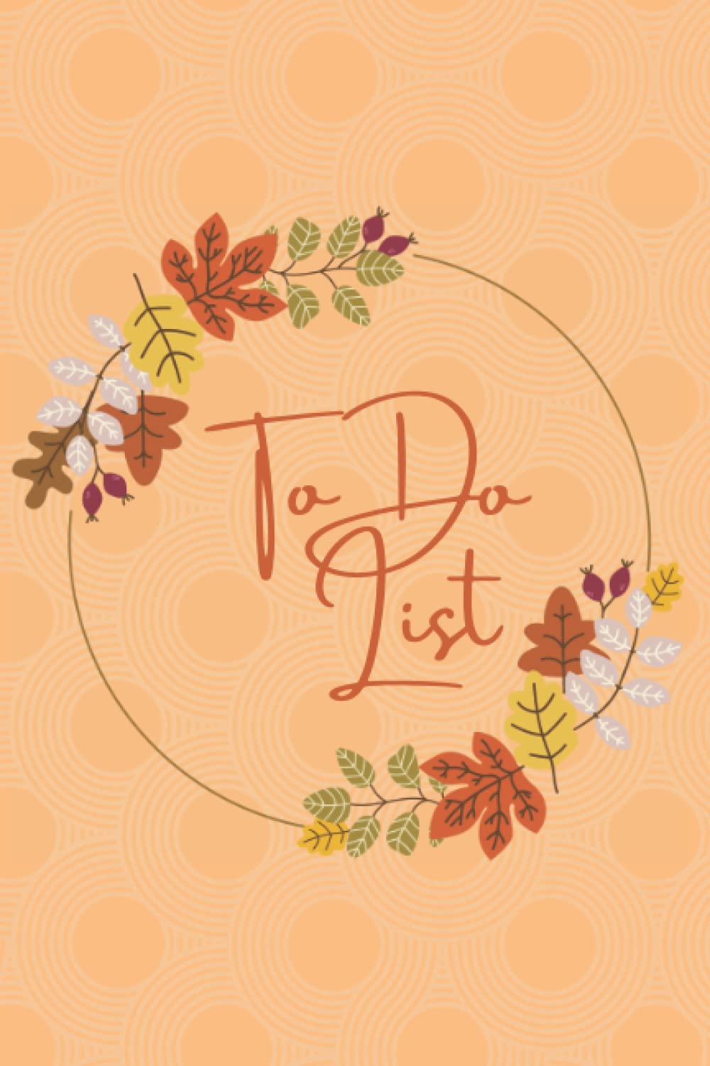 Autumn Floral Wreath To Do List Notebook Fall Flower Notepad Acorn leaf ...