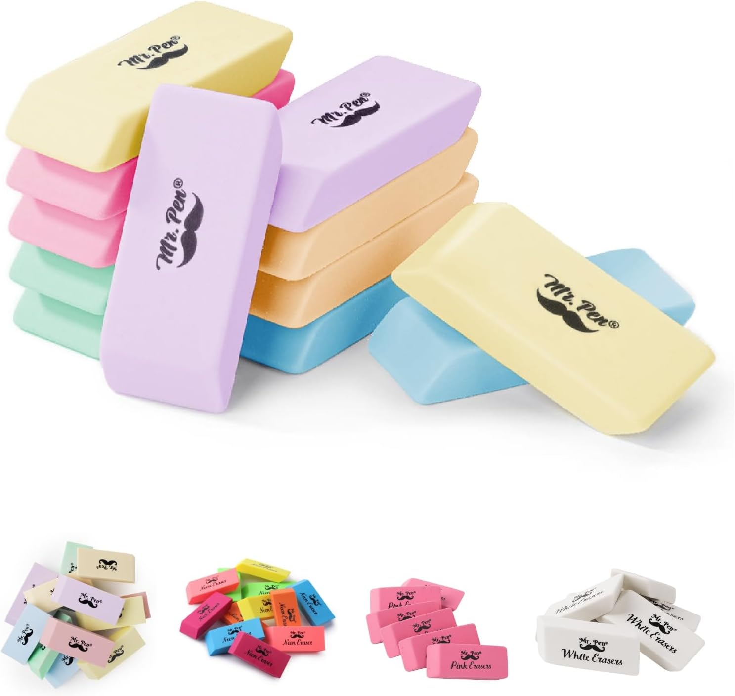 Mr. Pen- 12 Pack Pastel Color Erasers for Drawing Australia | Ubuy