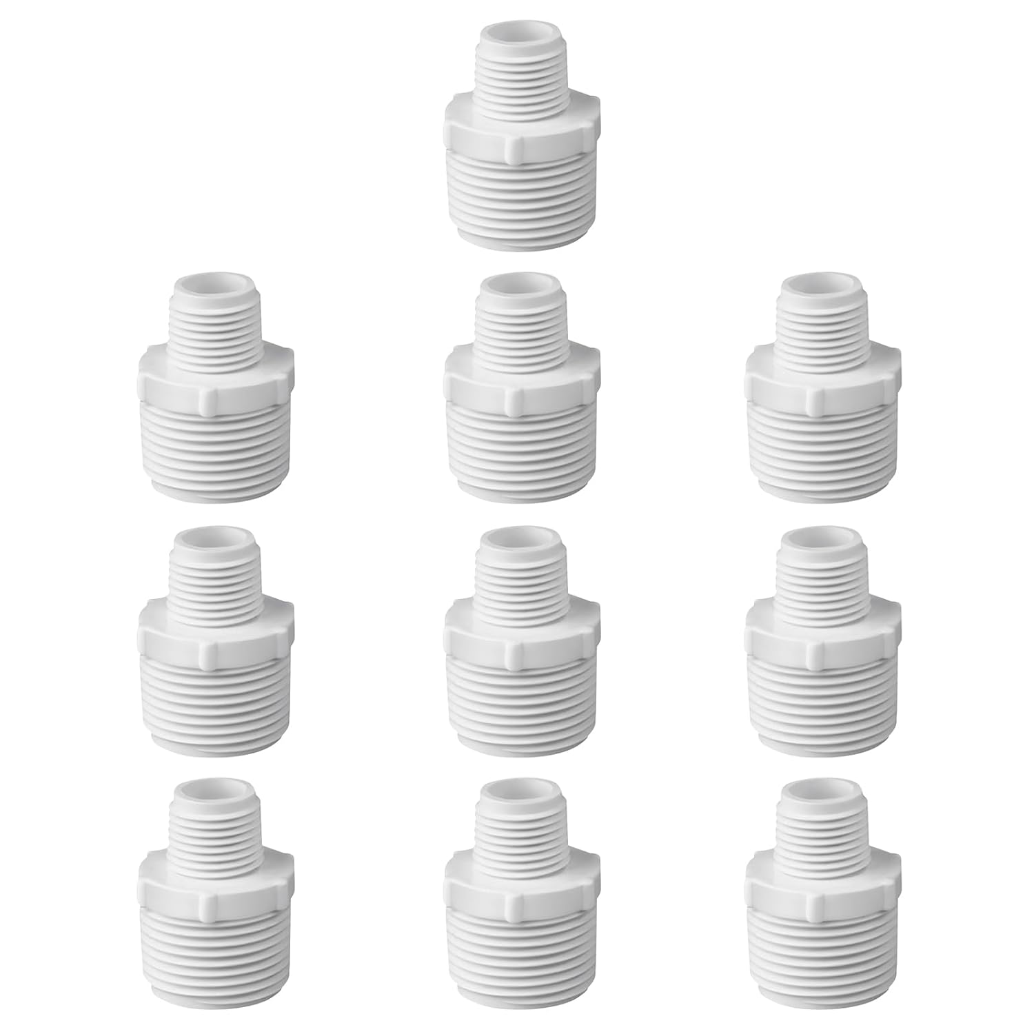FangKingNo 10PCS 1" to1/2"PVC Reducing Nipple Male to Male Thread ...
