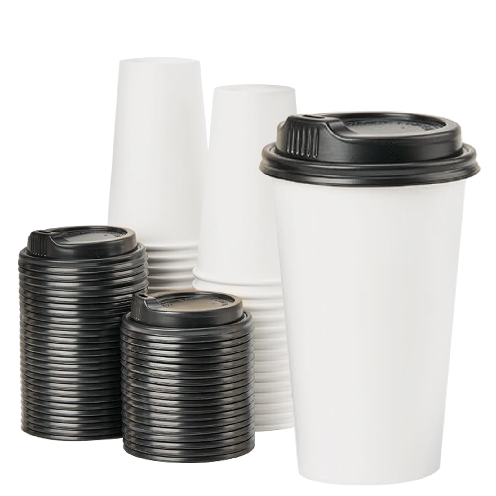 Amazon.com: RACETOP [100 pack] Disposable Coffee Cups with Lids 16 oz ...