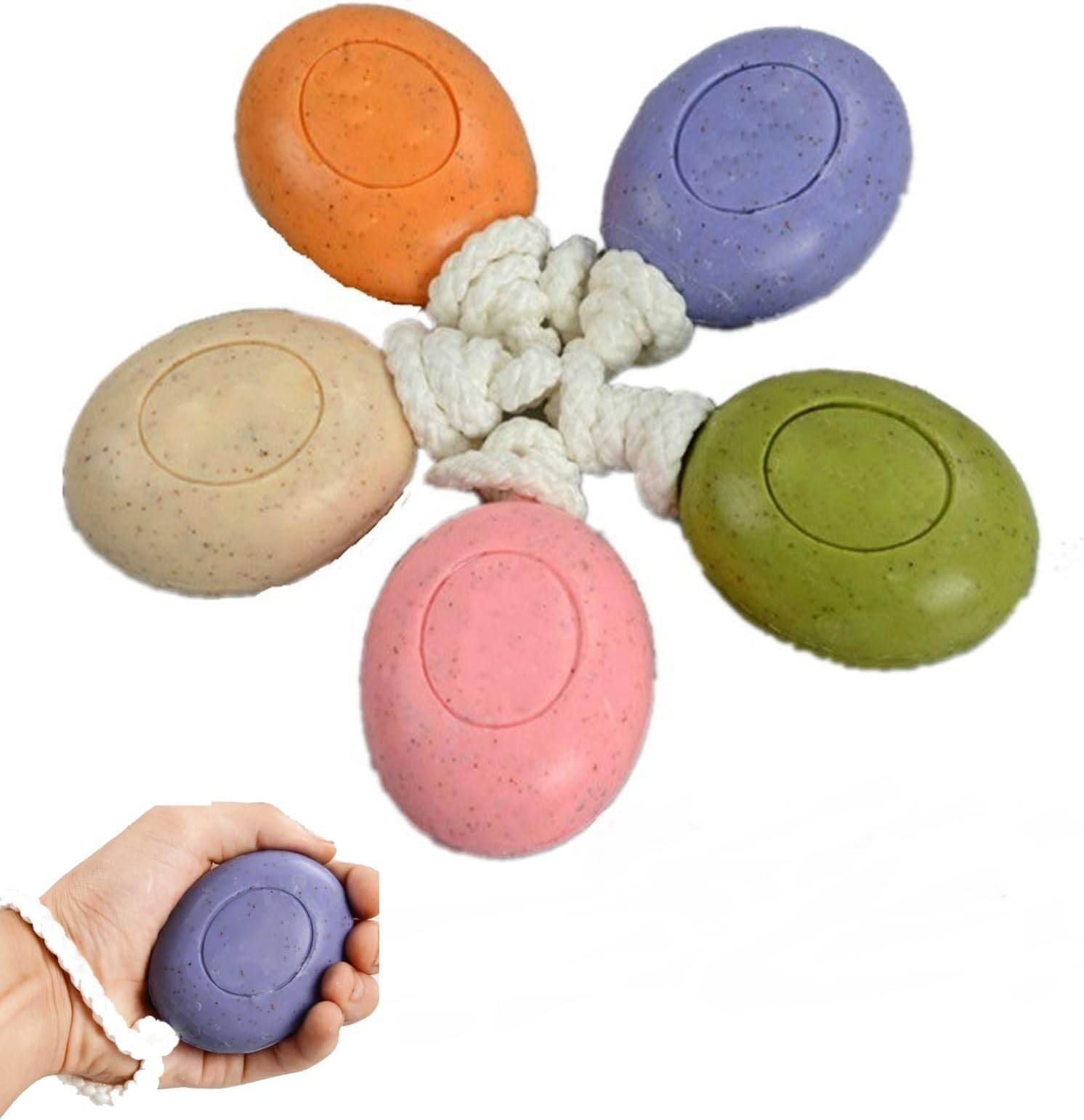 Amazon.com : Self Cleaning 5Pack Soap on a Rope,Natural Men Bar Soap ...