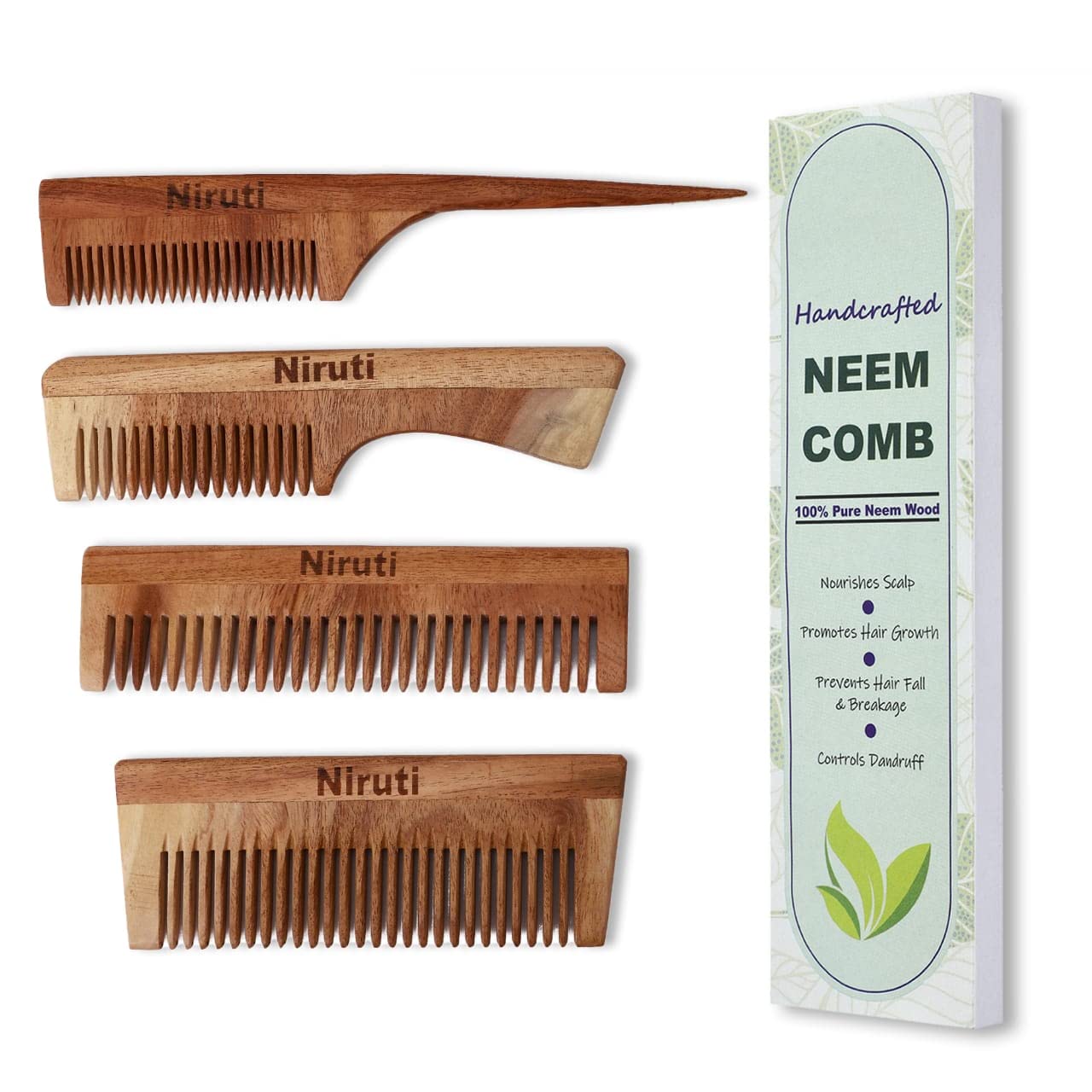 Buy Niruti Kacchi Neem Comb, Wooden Comb | Hair Growth, Hairfall ...