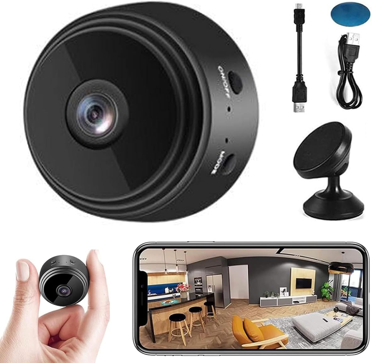 Camtrix Magnetic Mini Security Camera, Mini 1080p HD Wireless Magnetic ...