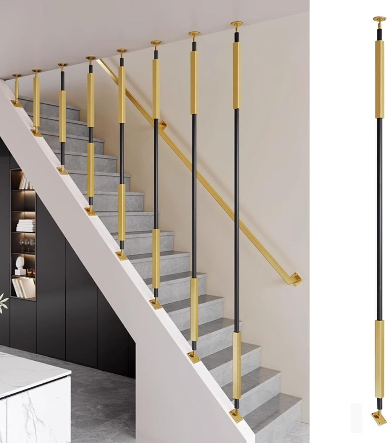 AILZCFX Angle Adjustable Metal Spindles for Staircase, Universal Stair ...