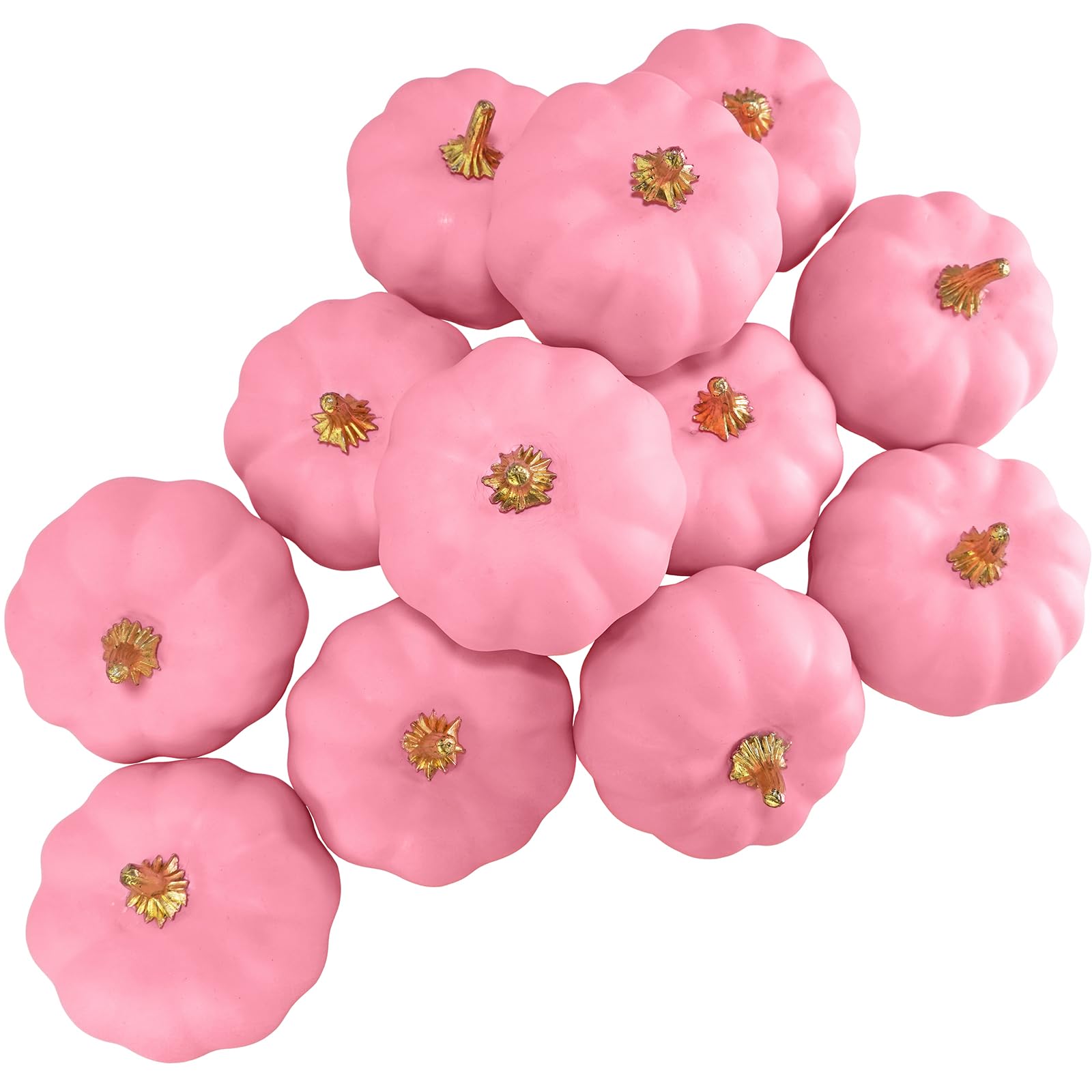 Amazon.com: Winlyn 12 Pcs Small Artificial Pumpkins Pink Faux Pumpkins ...
