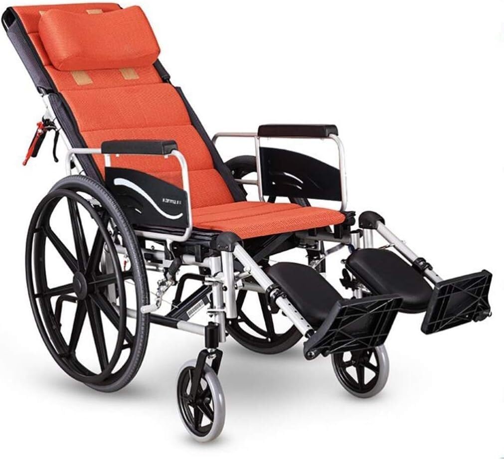 Amazon.com: Wheelchair Folding,High Backrest Push Scooter Lying Down ...