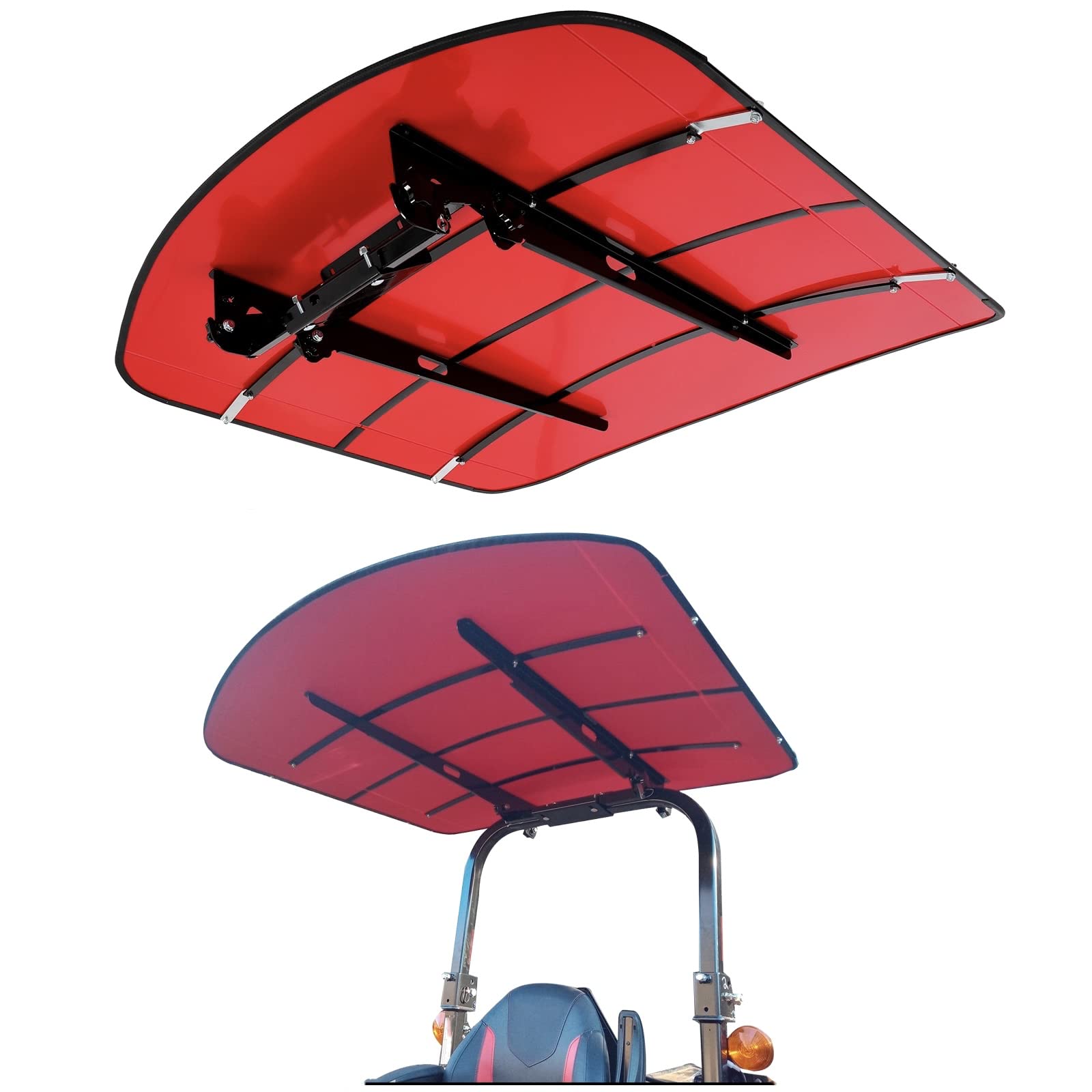 Snapklik.com : ECOTRIC Tractor Canopy For ROPS 48-3/8" X 48-3/8" - Red ...