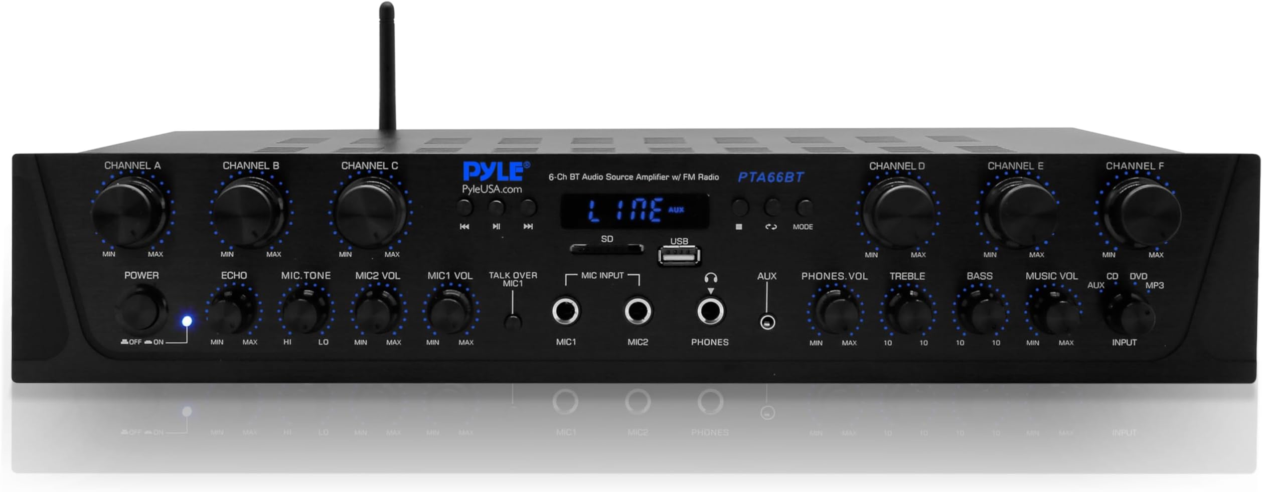 Amazon.com: Pyle 600W 6-Channel Bluetooth Stereo Amplifier - Audio ...