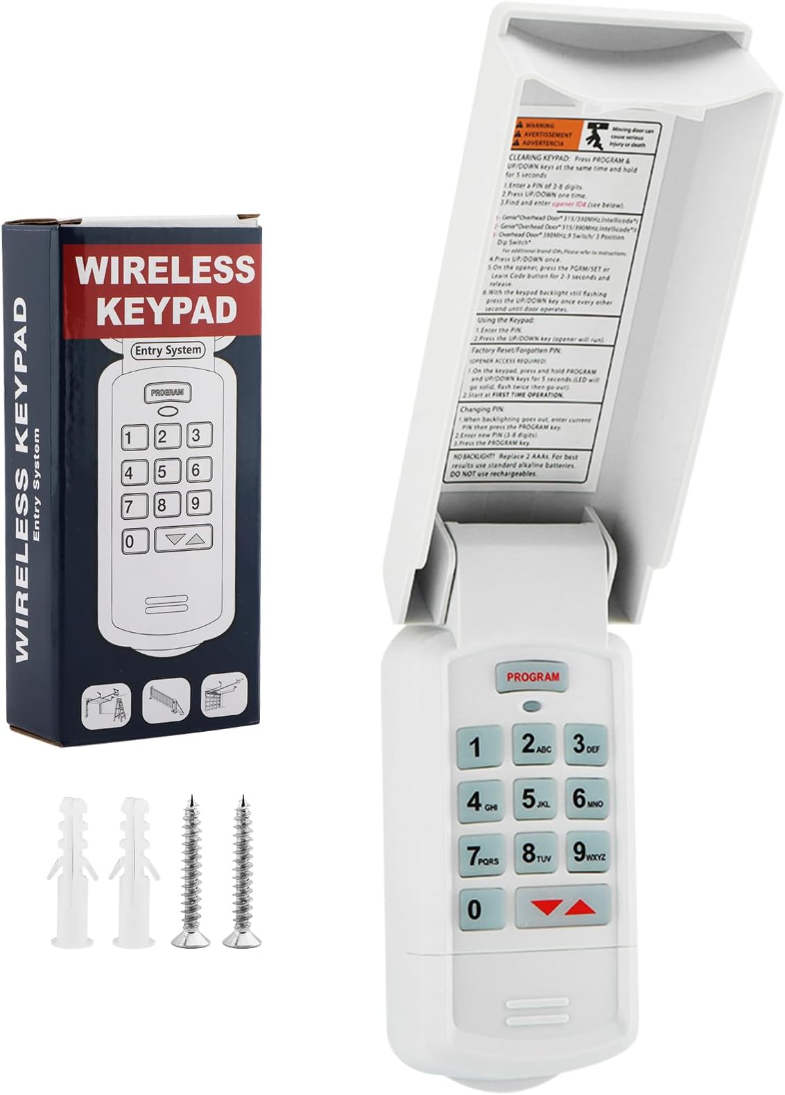 Garage Door Opener Keypad for All Overhead Genie Garage Door Openers, Battery Powered ...