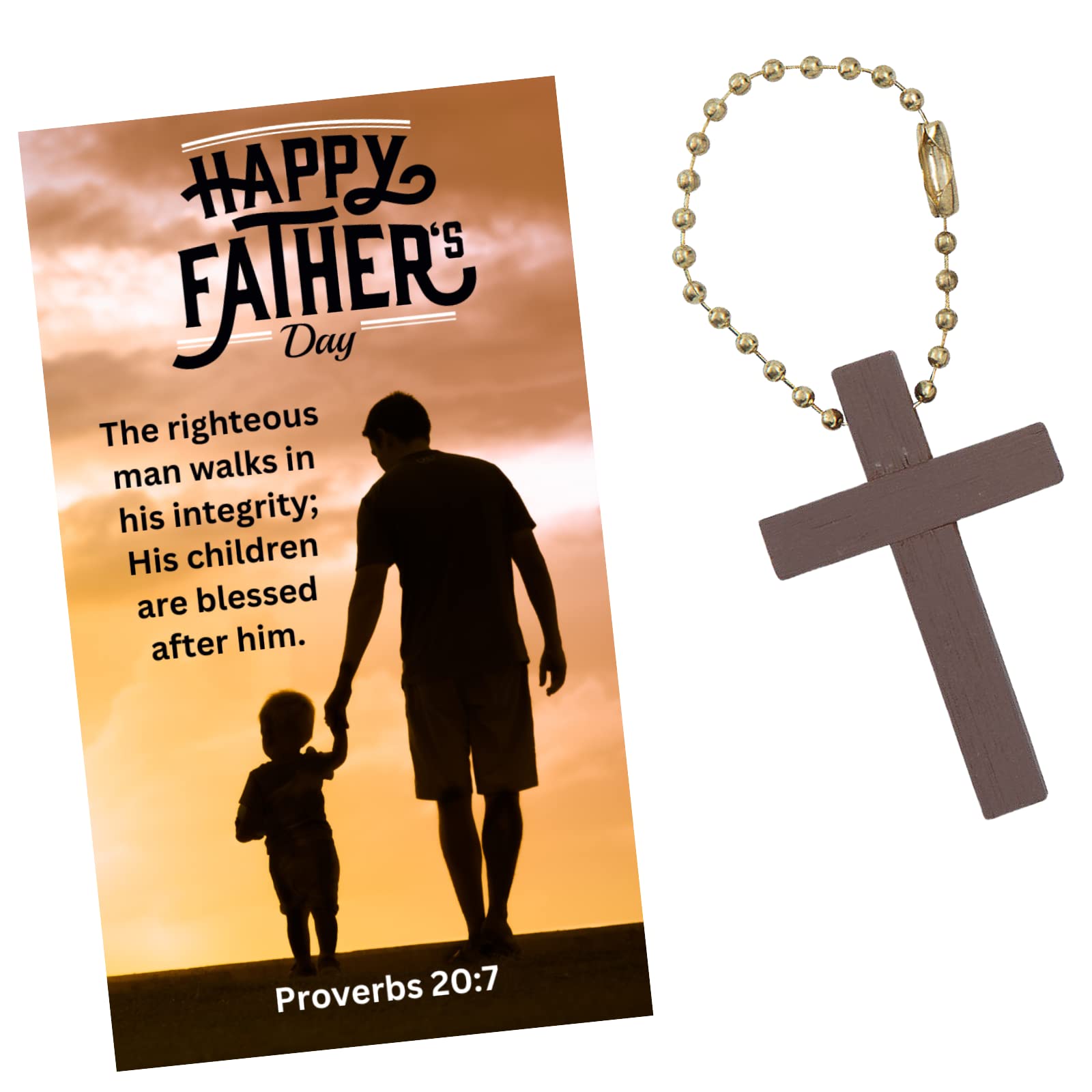 Amazon.com: Set of 12 Happy Fathers Day Man of God Wooden Cross ...