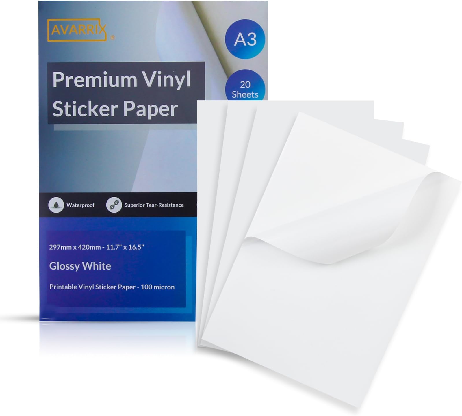 Avarrix Australia Printable Vinyl Sticker Paper for Inkjet Laser ...