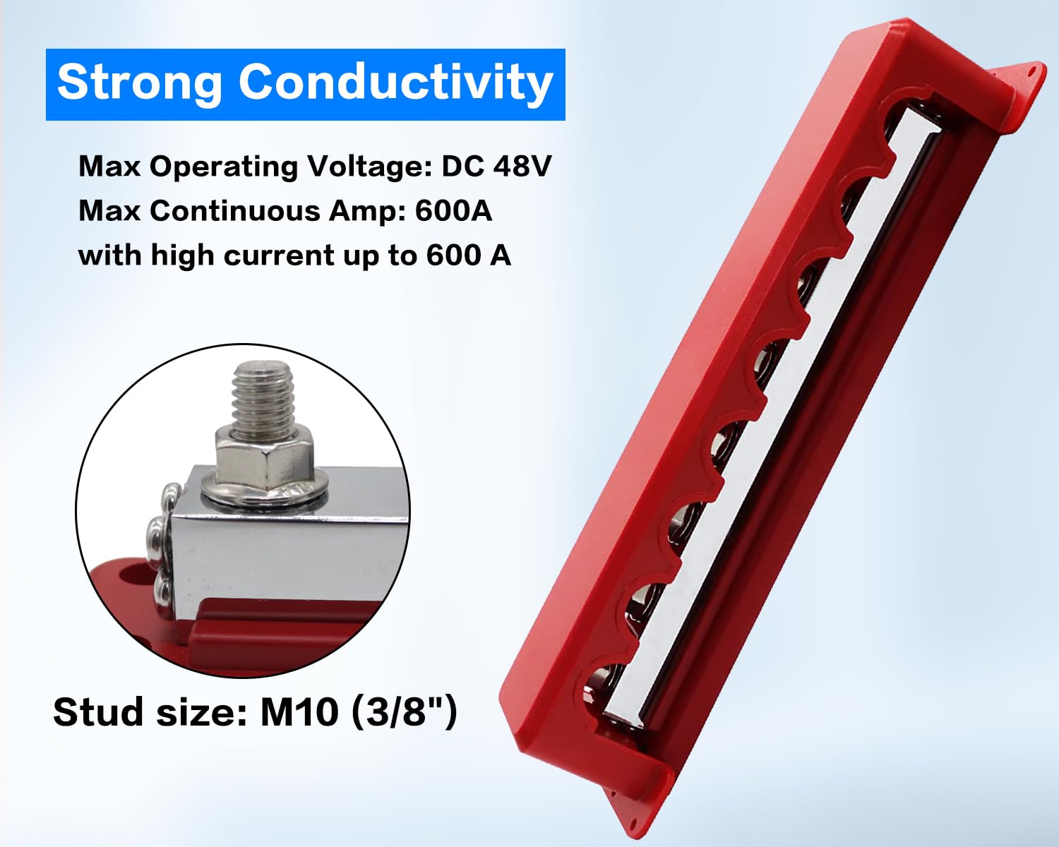 Snapklik.com : Jamgoer 600A Bus Bar Heavy Duty Power Distribution Block ...