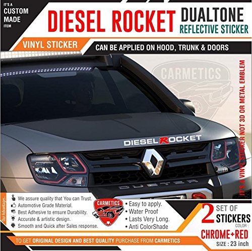 Carmetics Chrome & Red Diesel Rocket Stickers for Toyota Land Cruiser ...