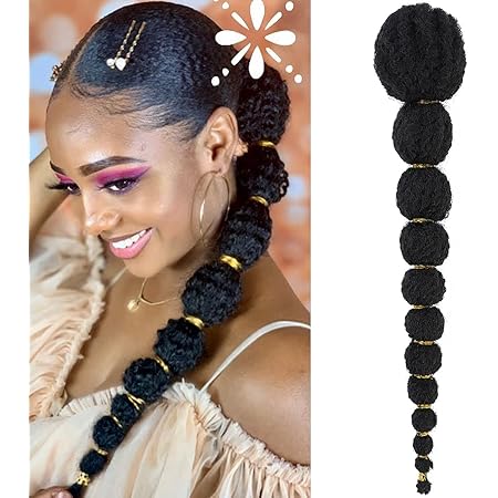 Amazon.com : Kinky Afro Bubble Ponytail Extension for Black Women 18 ...