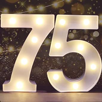 Pooqla Decorative Led Light Up Number Letters, White Plastic Marquee ...