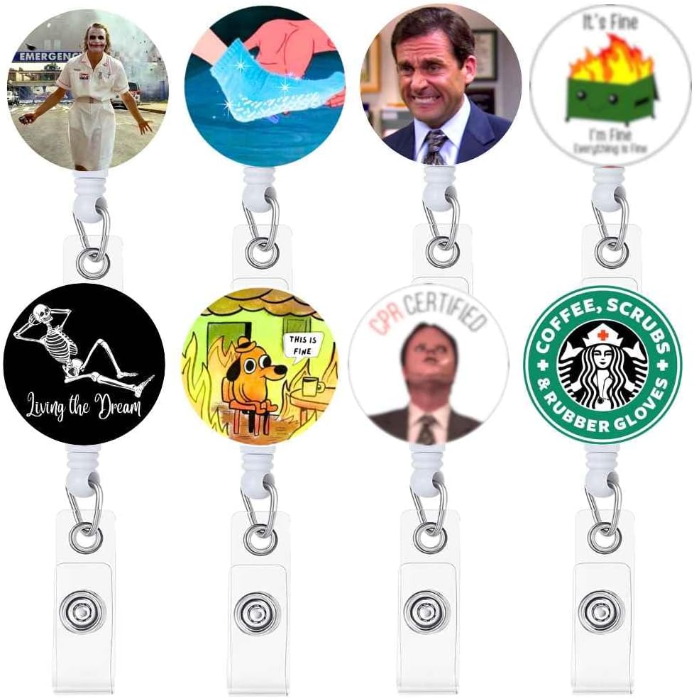 Amazon.com : 5pcs Help is on The Way Badge Reels Holder Retractable ...