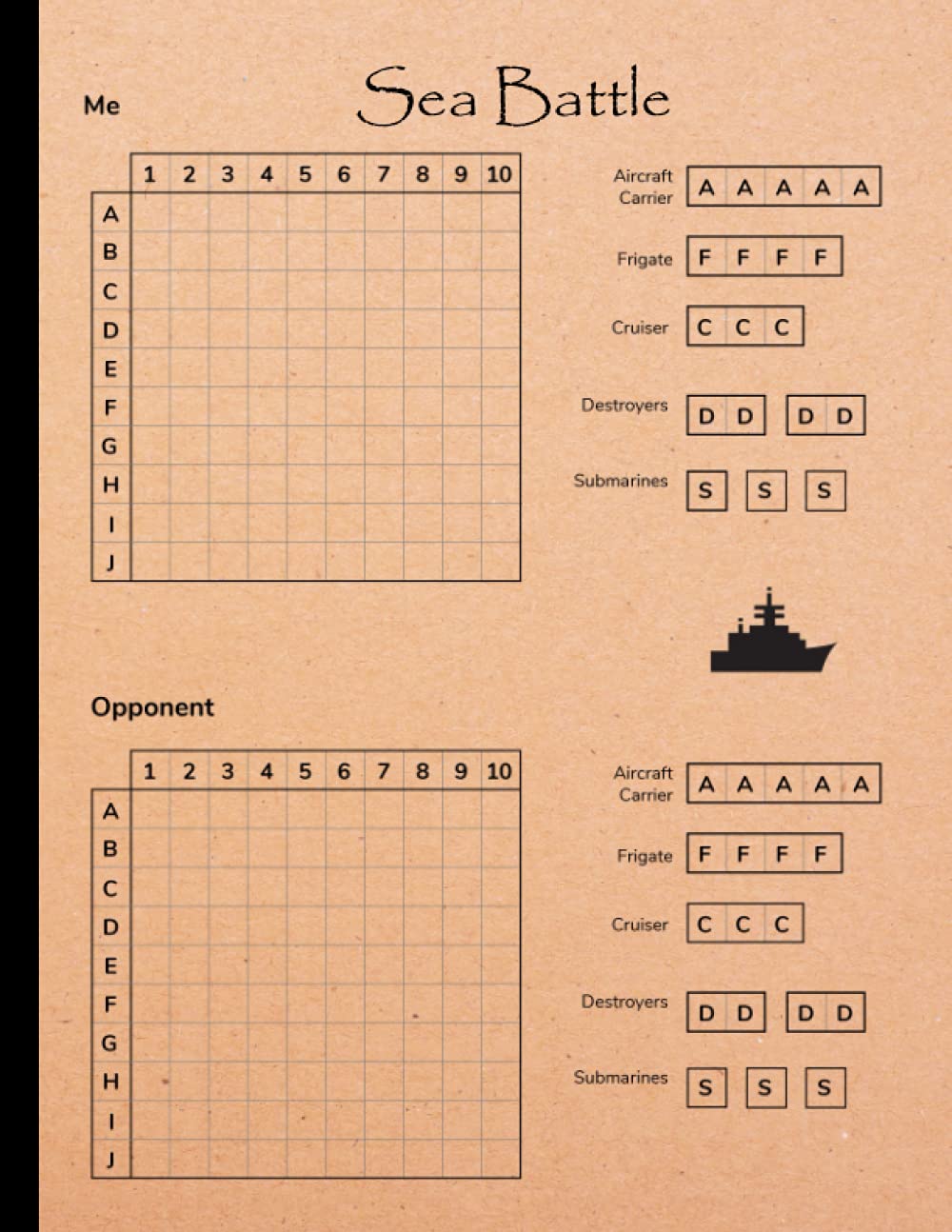 Printable Battleship Game Paper