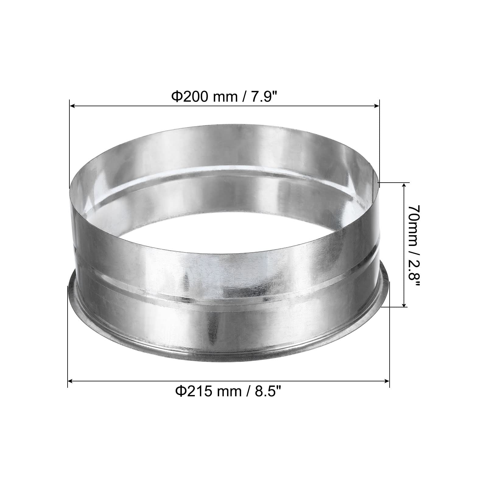PATIKIL 8″ Duct Connector, Metal Flange Fitting Duct Air Tight ...