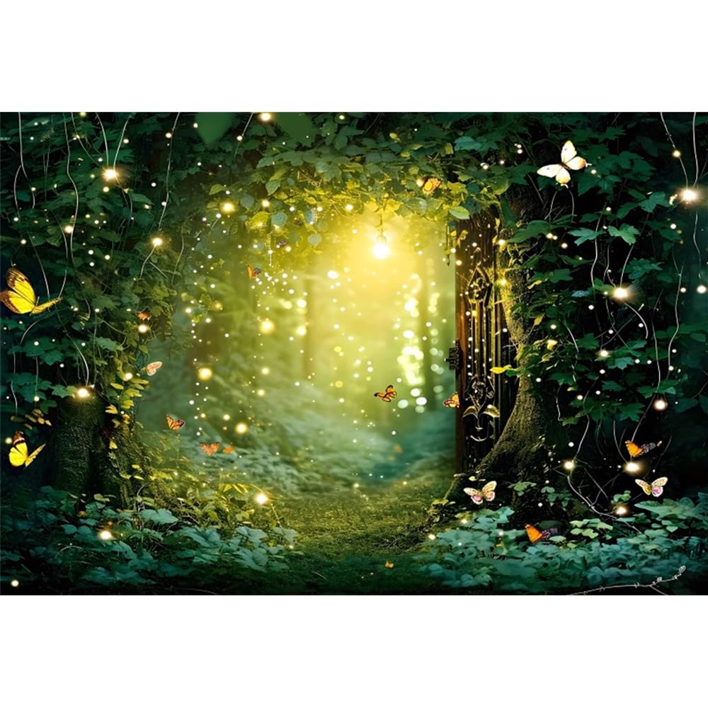 Amazon.com : Laeacco Enchanted Forest Backdrop Polyester 5x3FT Fairy ...