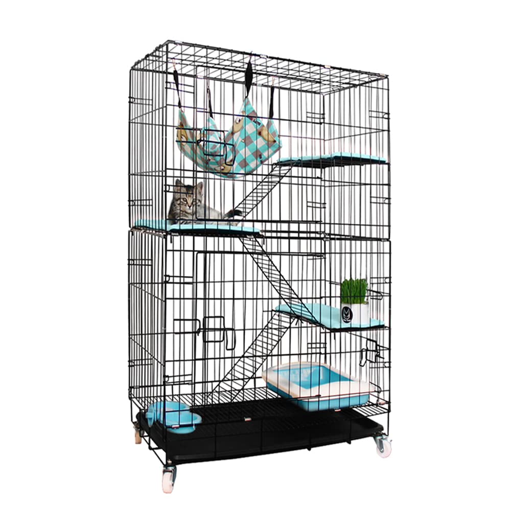NeoStyle 4-Tier Wire Cat Cage Playpen Kennel,Large Cat Crate for Indoor ...