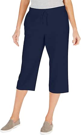 Karen Scott Women's Knit Drawstring Capri Pants (Intrepid Blue, Small ...