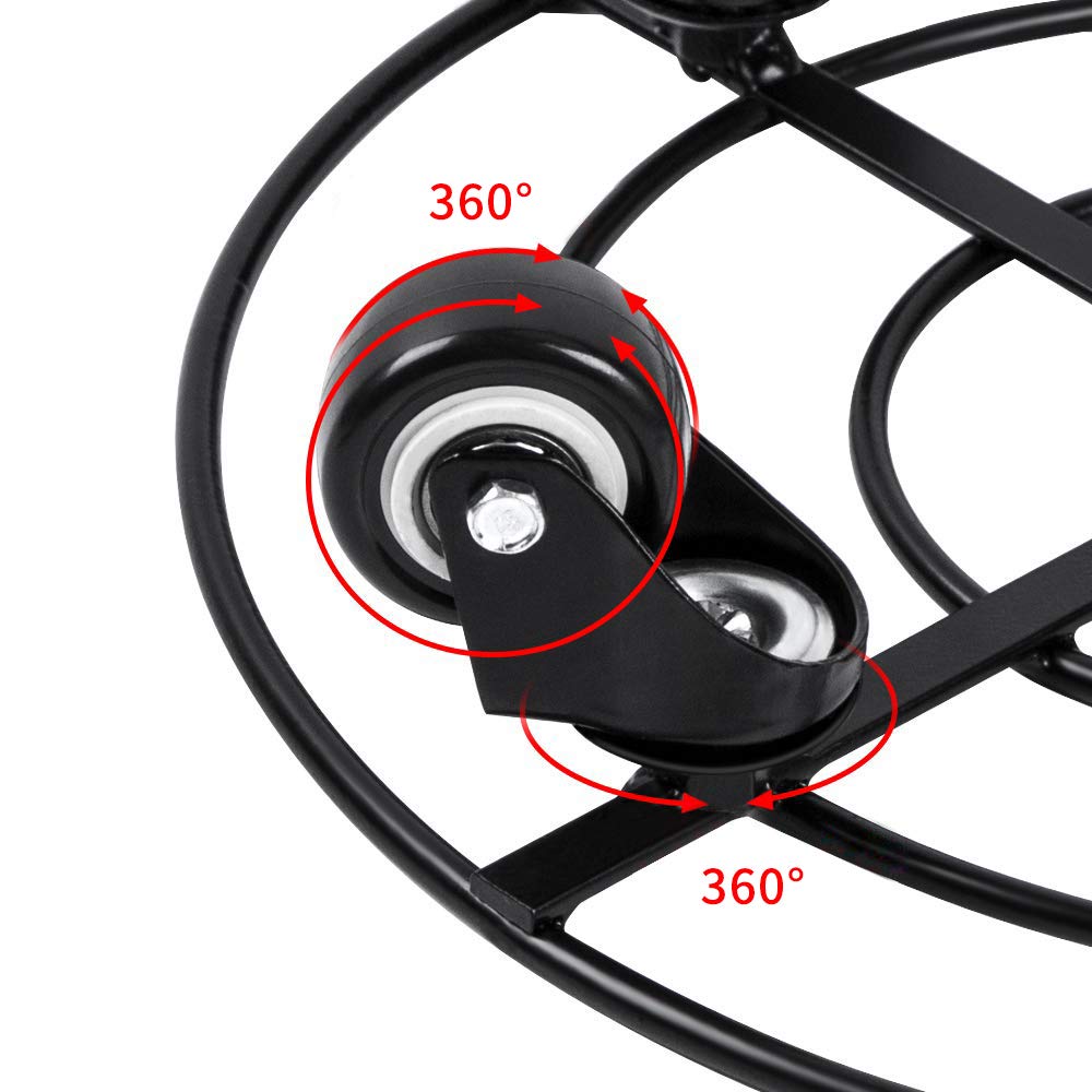 Amagabeli 14in Metal Plant Caddy Heavy Duty Iron Potted Plant Stand ...