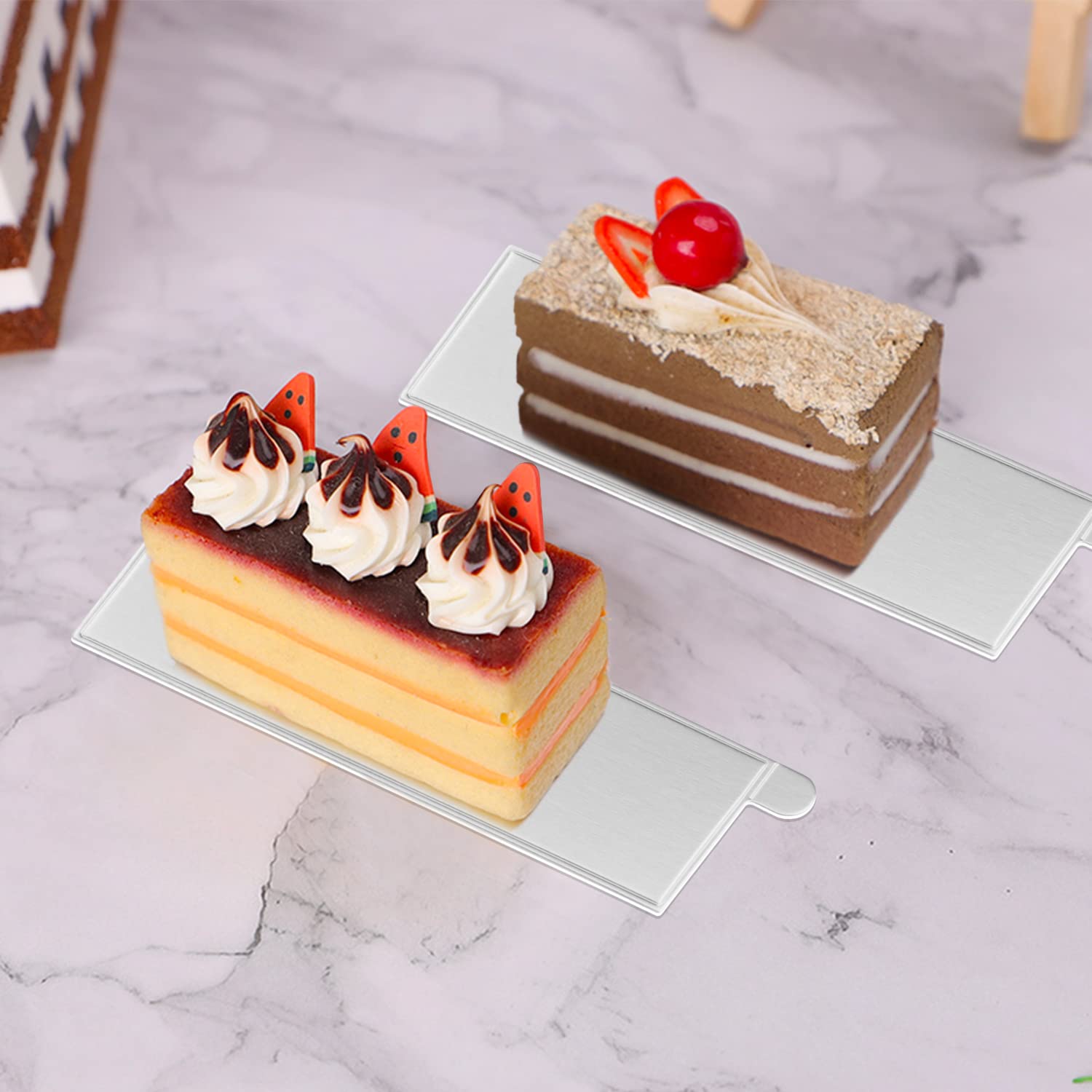 Snapklik.com : 200 Pcs Mini Cake Boards, Silver Mousse Cake Boards Mini ...