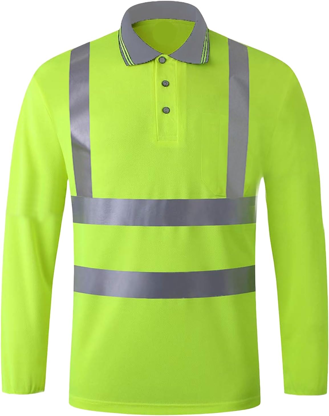 Amazon.com: Hi Vis Polo Shirts for Men Reflective Stripes High ...