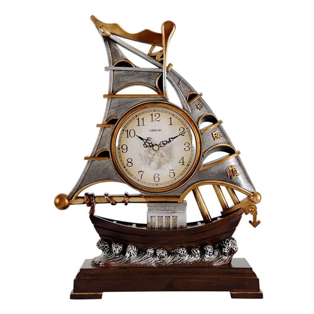 Buy yunyu Qddan Fireplace Clock Arabic Numerals Dial Sailboat Shape ...