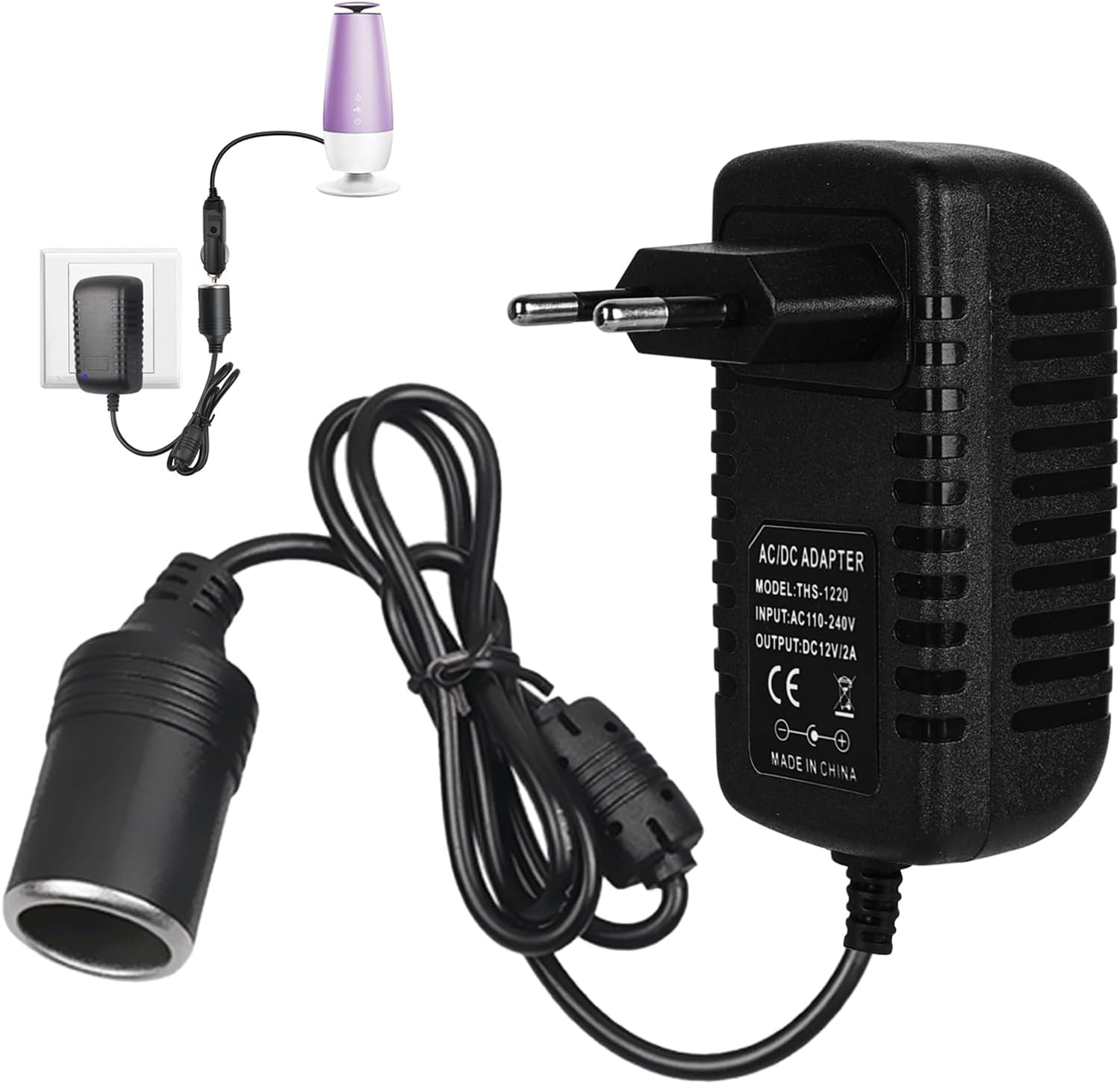 Car Power Adapter, Nizirioo Power Adapter Voltage Converter 100 V - 240 ...