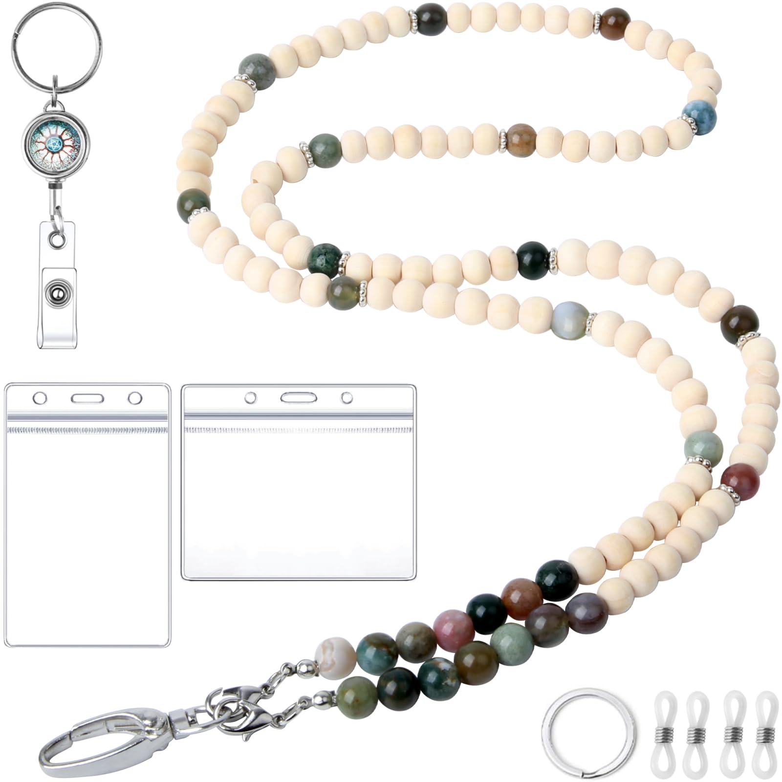 Snapklik.com : FEYKEY 6pcs Boho Lanyards For Id Badges,Cute Beaded ...