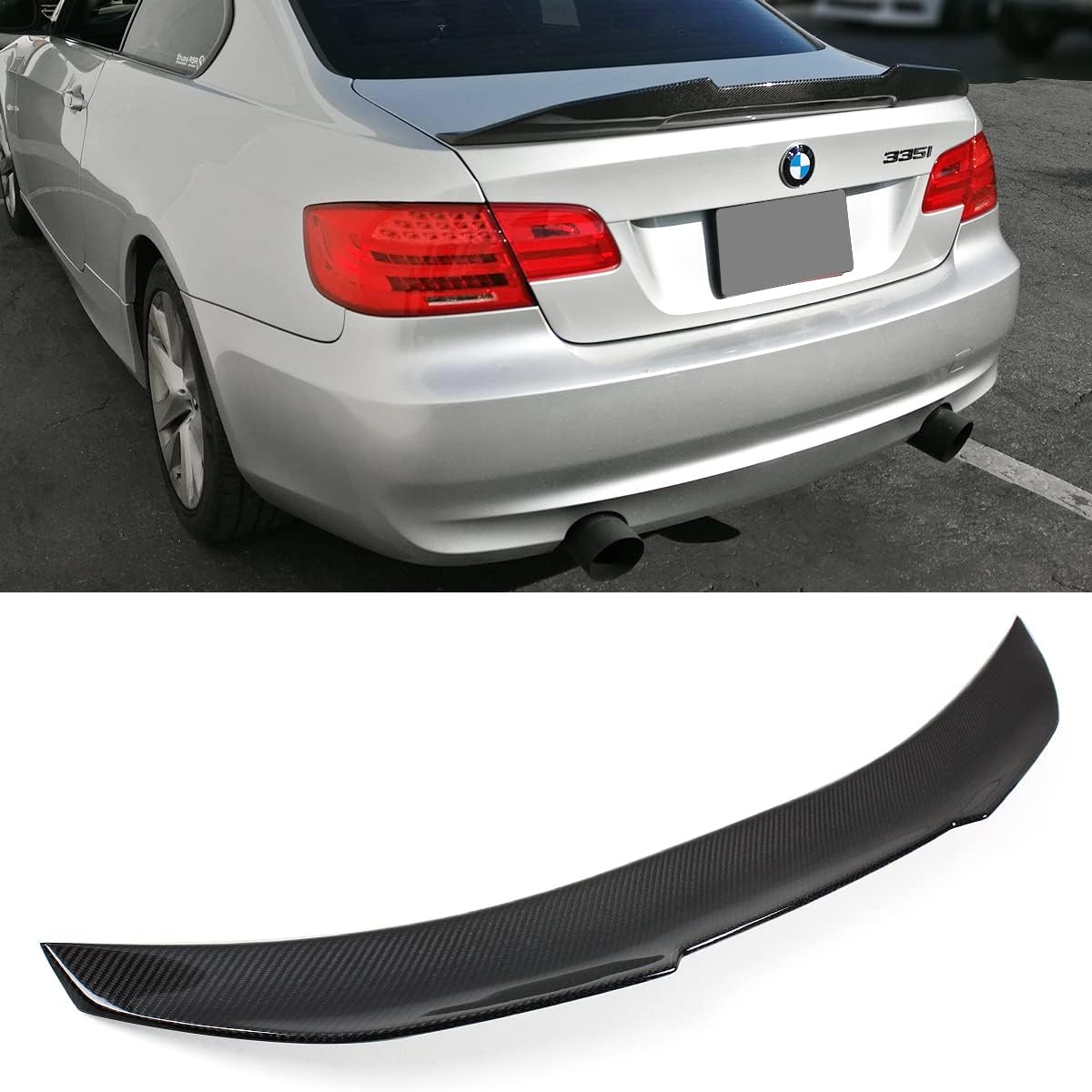 Amazon.com: Highkick Duckbill Carbon Fiber Trunk Spoiler Wing ...