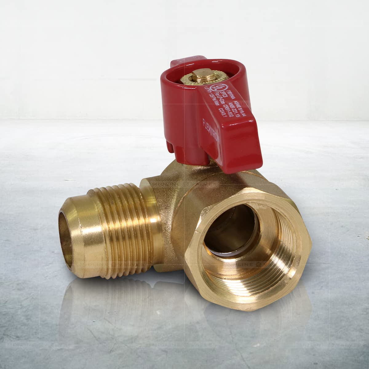 Snapklik.com : MIDLINE VALVE 5 Pack Brass Gas Ball Valve 5/8" OD Flare ...