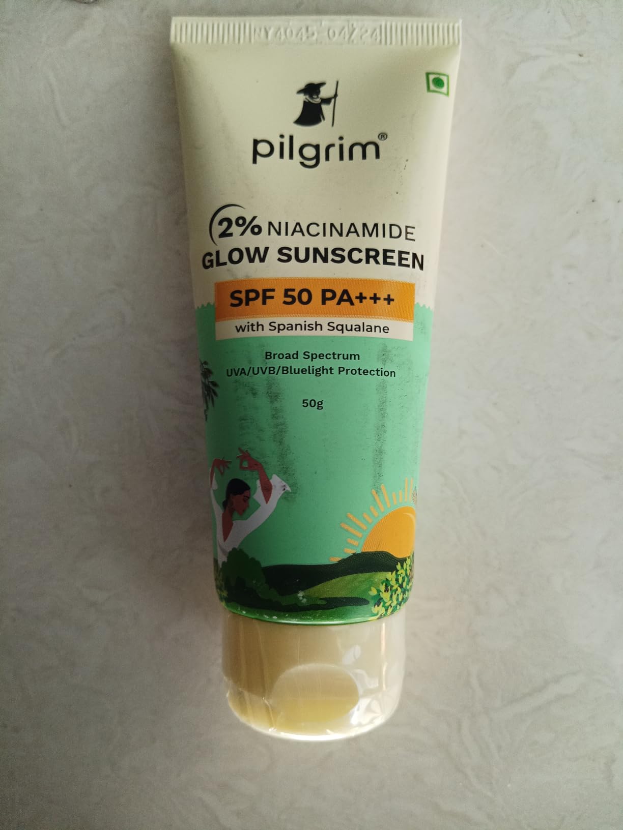 Pilgrim 2% Niacinamide Glow Sunscreen SPF 50 +++ for men and women with ...