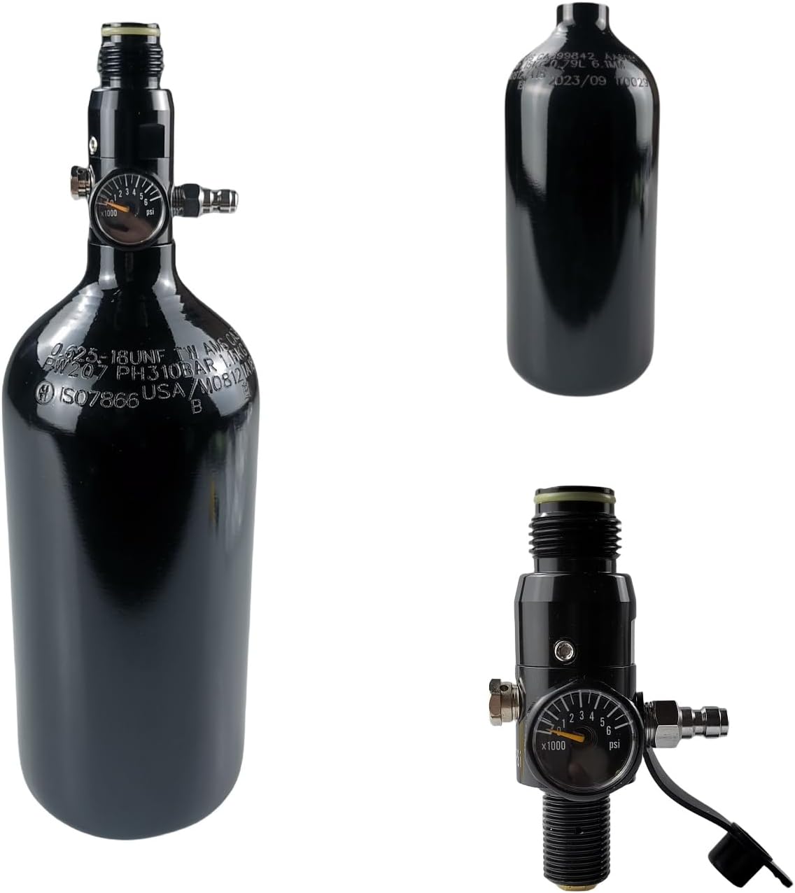 Amazon.com : 48/3000 Paintball Tank System,48ci HPA Tank,Flat Bottom ...