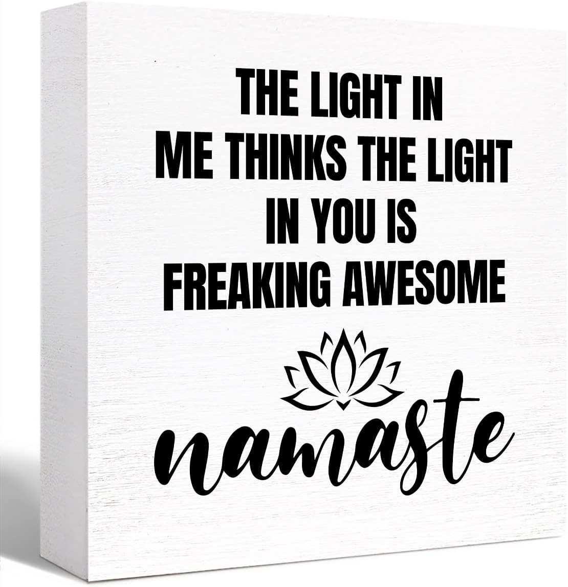 Amazon.com: Namaste Wood Box Sign the Light in Me Thinks the Light in ...