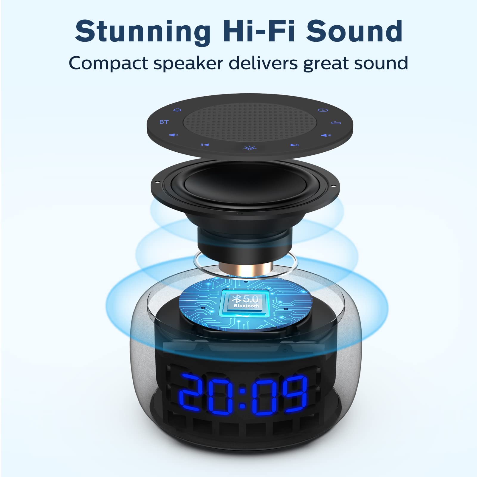 Snapklik.com : BUFFBEE Bluetooth Speaker Alarm Clock