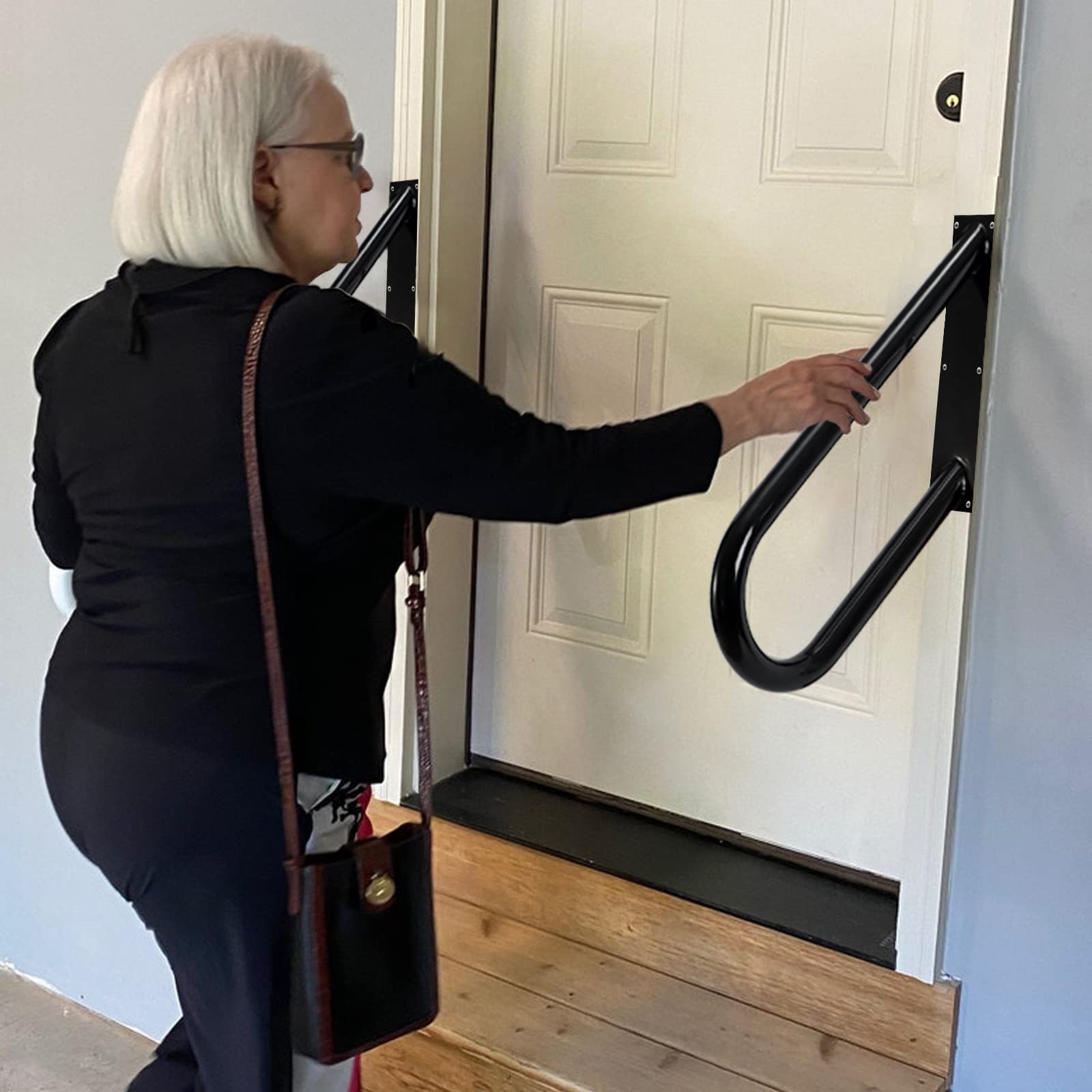 2 Pack Garage Handrail Outdoor, Wall Mount handrails for Outdoor 1 to 2 ...