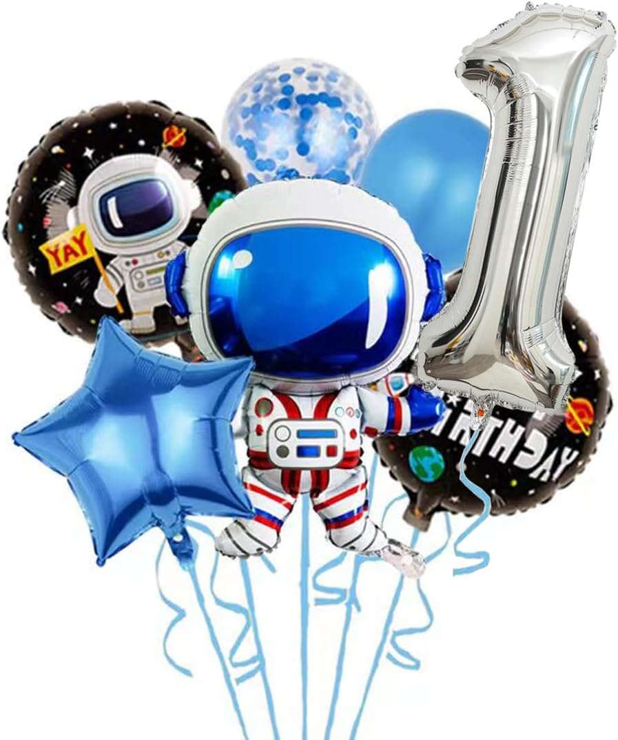 Amazon.com: Astronaut Outer Space Themed Party Balloons, 7pcs Foil ...
