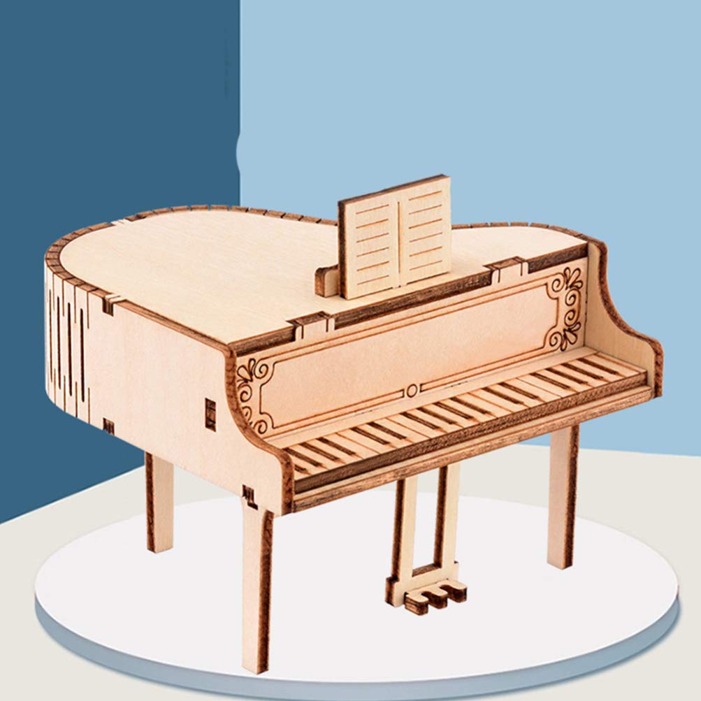 Toddmomy Kids Toys Piano Music Box 3D Grand Piano Wooden Jigsaws Kit ...