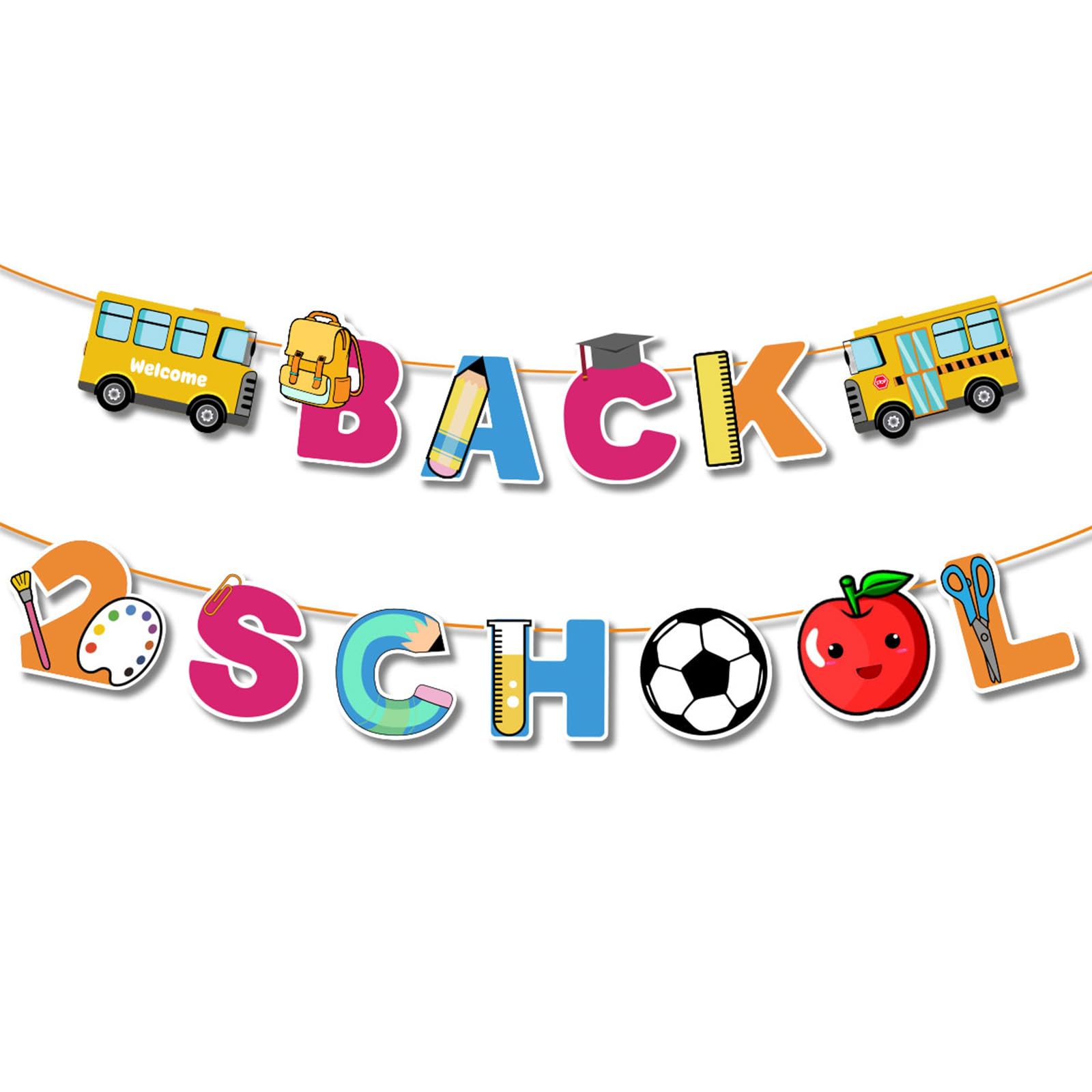 Amazon.com: Back to School Banner, Welcome Back to School Garland First ...