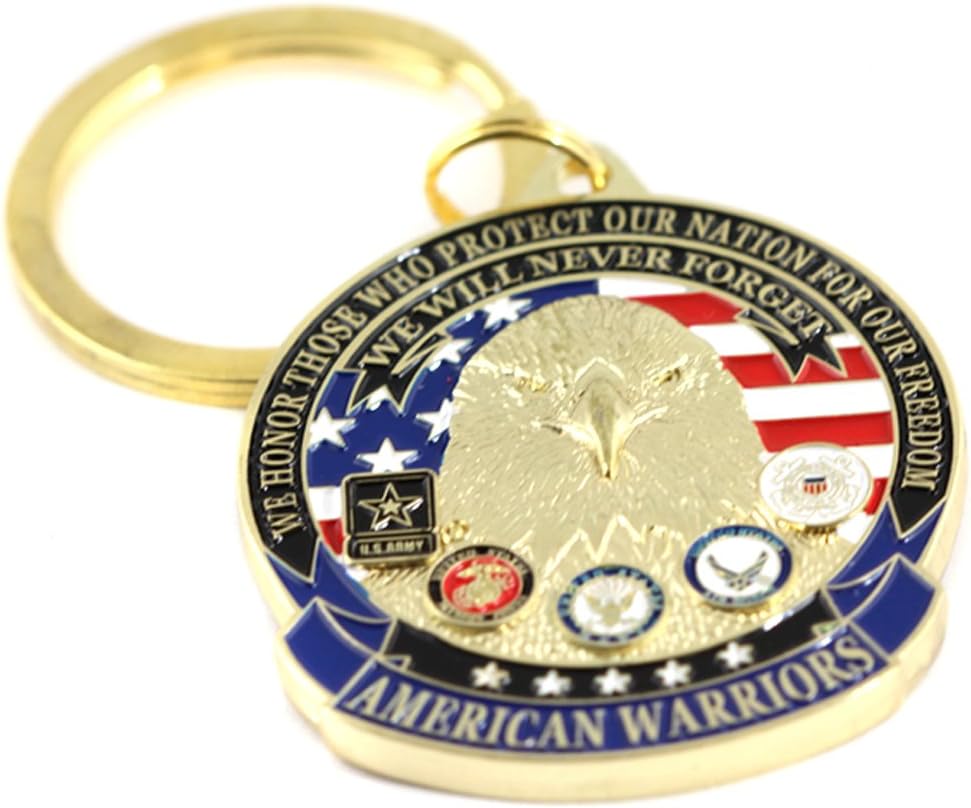 American Warriors Key Ring Military Keychains Patriotic Keychains Men ...