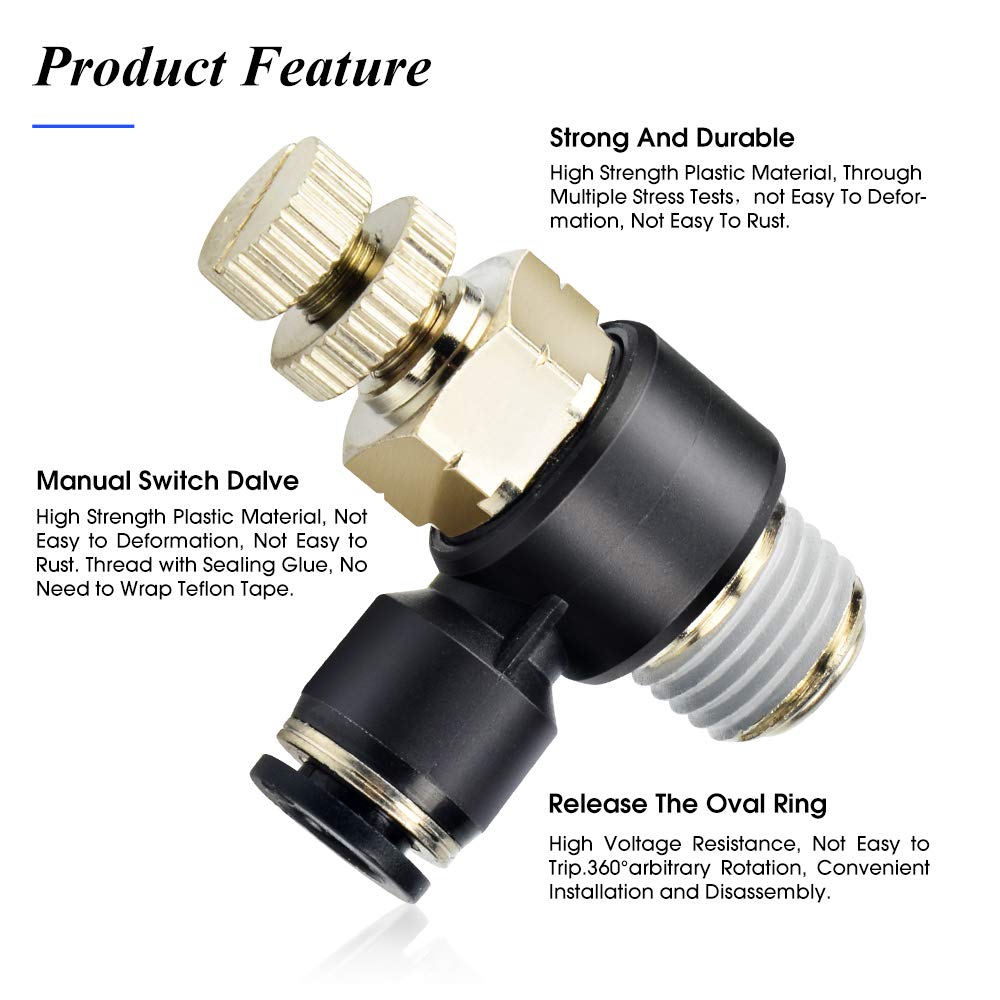 Snapklik.com : 3 Pack SL-5/32-N1 Push To Connect Air Line Fitting Air ...