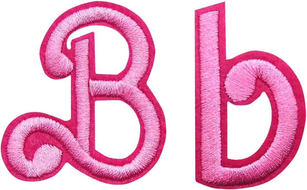 Amazon.com: Hot Pink Letter Iron on Patches, Cursive Letters ...