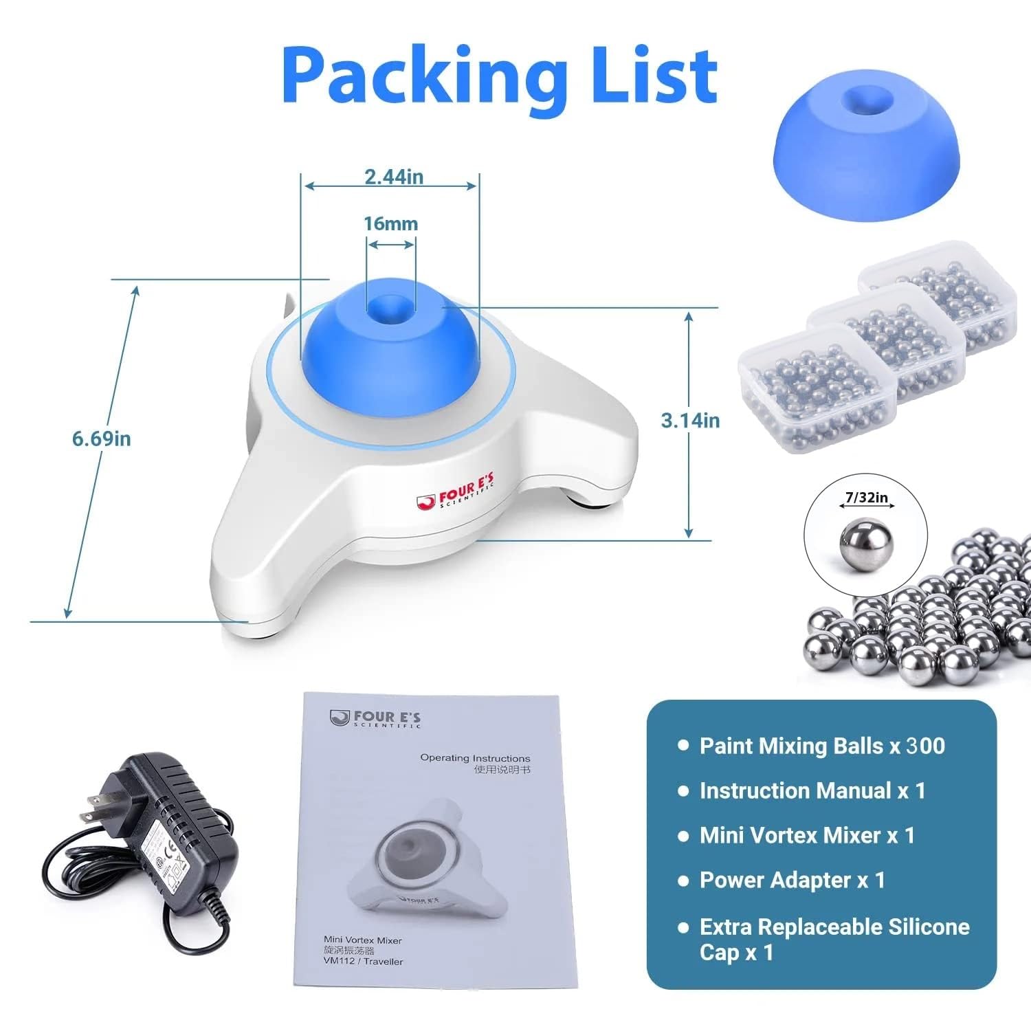 Snapklik.com : FOUR ES SCIENTIFIC Mini Vortex Mixer - Lab Vortex Shaker ...