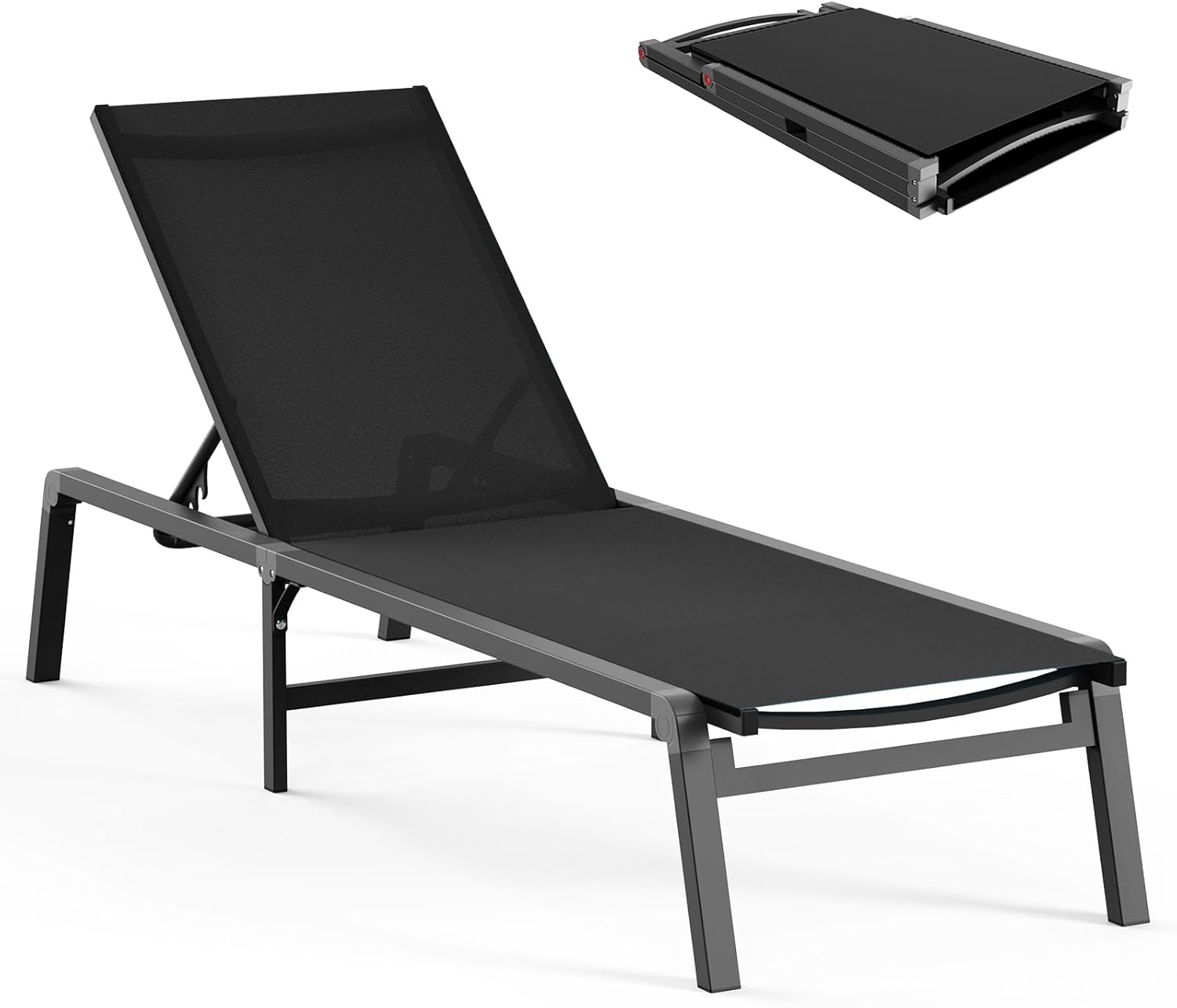 Amazon.com: Ciokea Aluminum Chaise Lounge Ourdoor - Foldable & Assemble ...